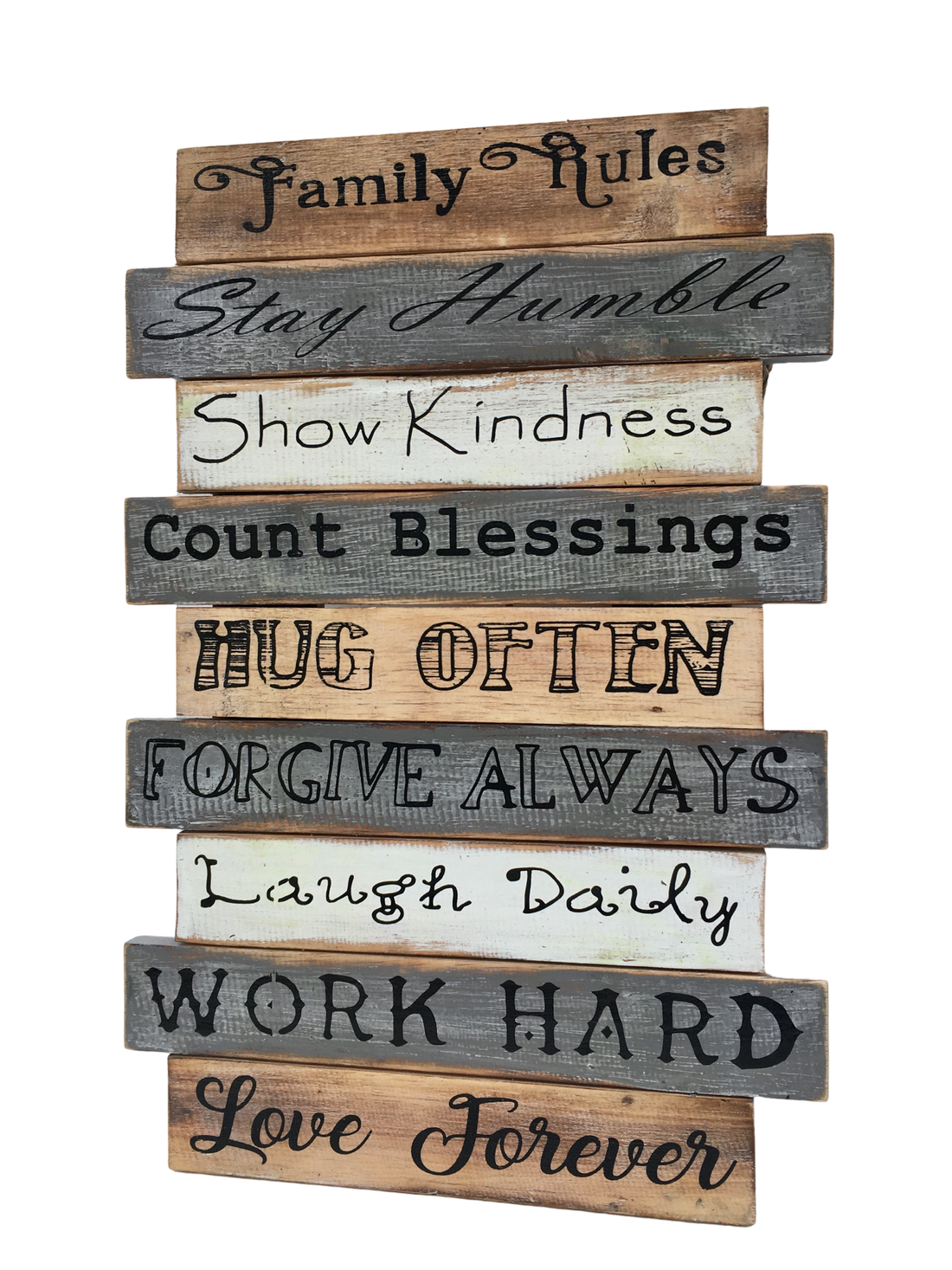 Family Rules Rustic Signs- 2 Colour Choices – Huntress Homewares
